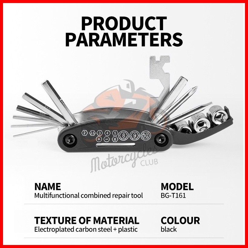 ♣ ۩ 16 IN 1 TOOLS ROAD BICYCLE ALLEN WRENCH POCKET TOOLS REPAIR TOOL ...