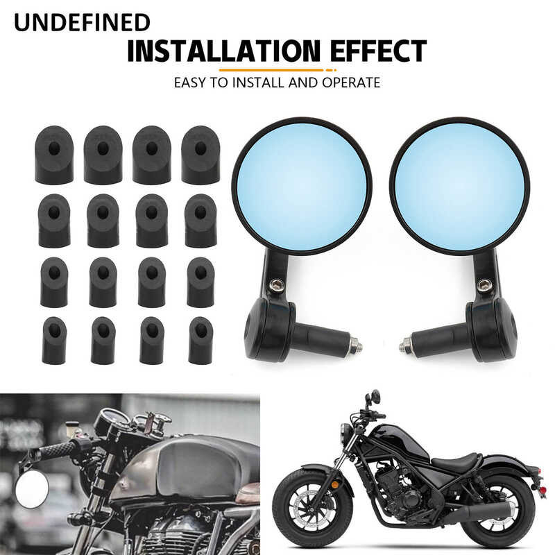 Black 1 Inch Bar End Mirror 25Mm Handlebar End Rear View Mirrors Para ...