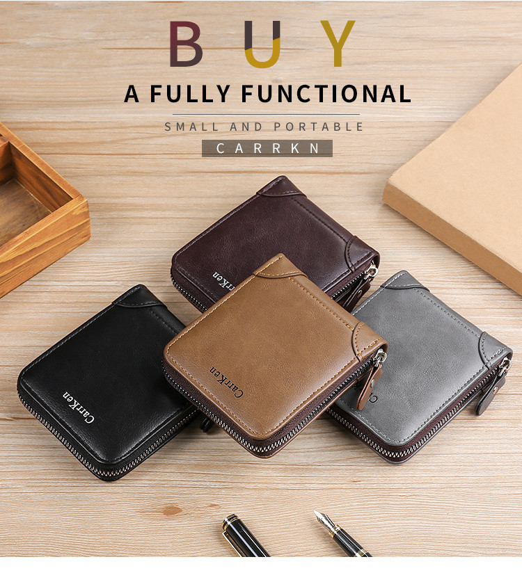 CarrKen New Men's Wallet Retro Horizontal Multi functional Card Bag ...