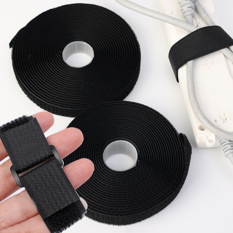 5M/Roll Reusable Fastening Cable Straps Adjustable Nylon Hook Loop ...