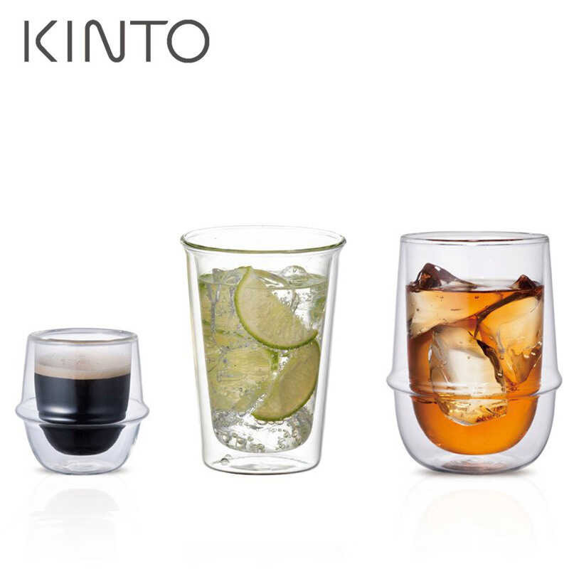 75 Japanese KINTO KRONOS Double Layered Glass Coffee Ice Beer Tea ...