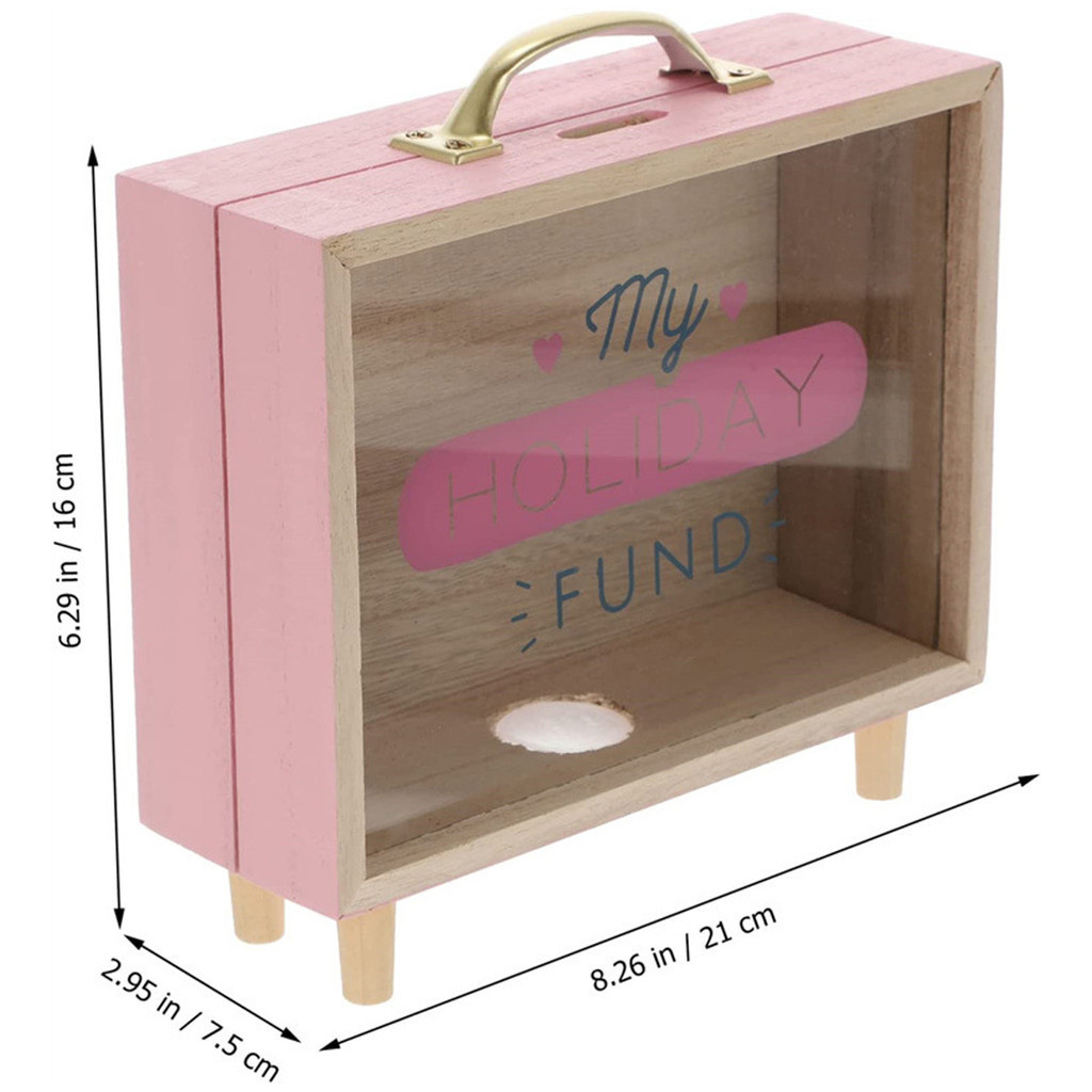 Wooden Piggy Bank Storage Coin Bank DIY Name Alkansya Coin Box Wooden ...