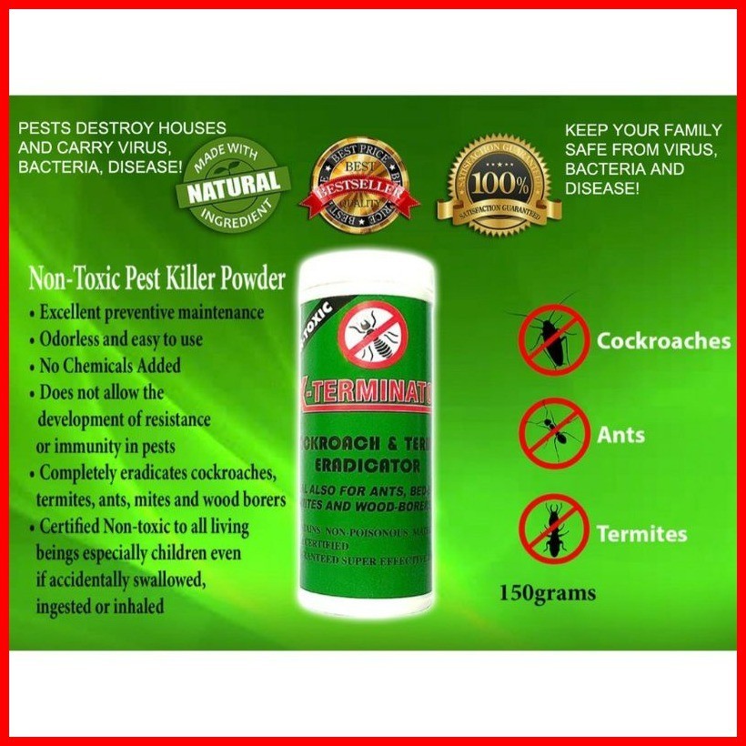 Non toxic pests killer powder cockroach termites killer 180g | Shopee ...