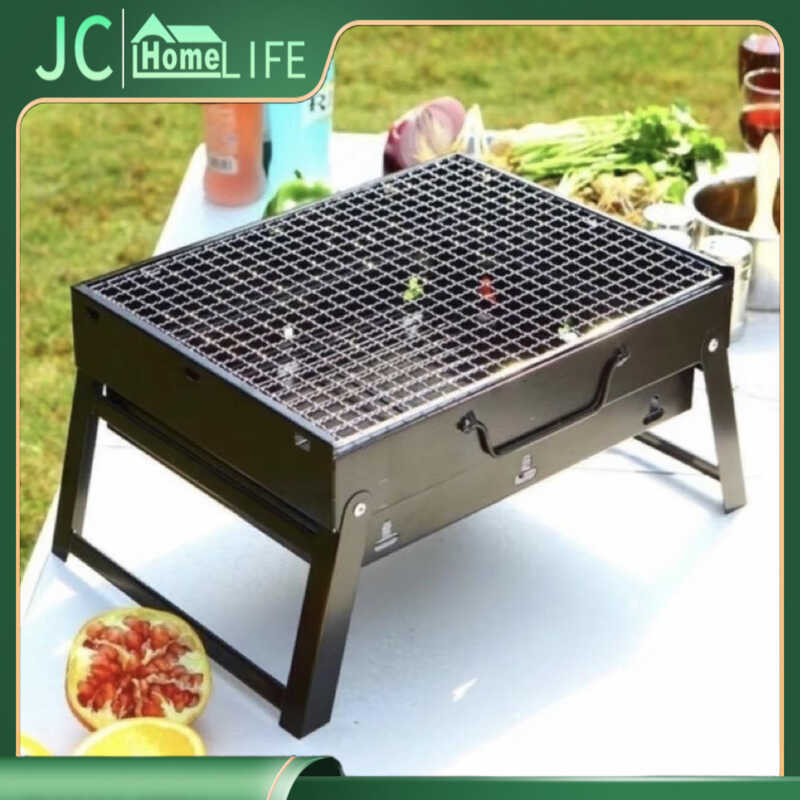 Portable Stainless Steel Barbecue Grill Pits Black BBQ 1Pc 40 By 30 Cm | Shopee Philippines