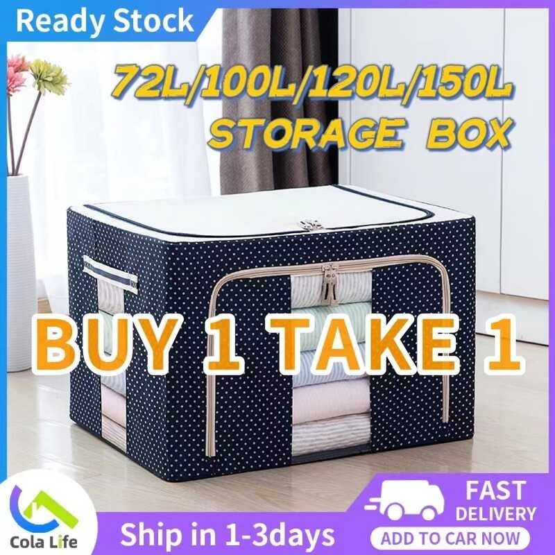 BUY TAKE 1 72L/100L/120L/150L High Quality Clothes Organizer Foldable ...