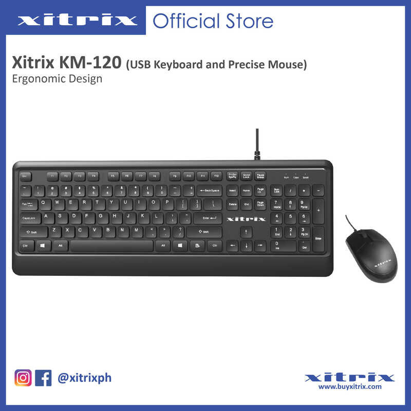 Xitrix Ergonomic Design USB Business Keyboard and Mouse | Shopee ...