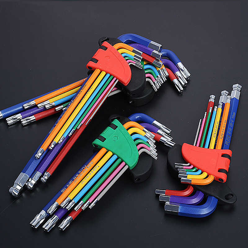 Allen Hex Screwdriver Set Hexagon Spanner Universal Wrench Ball End ...