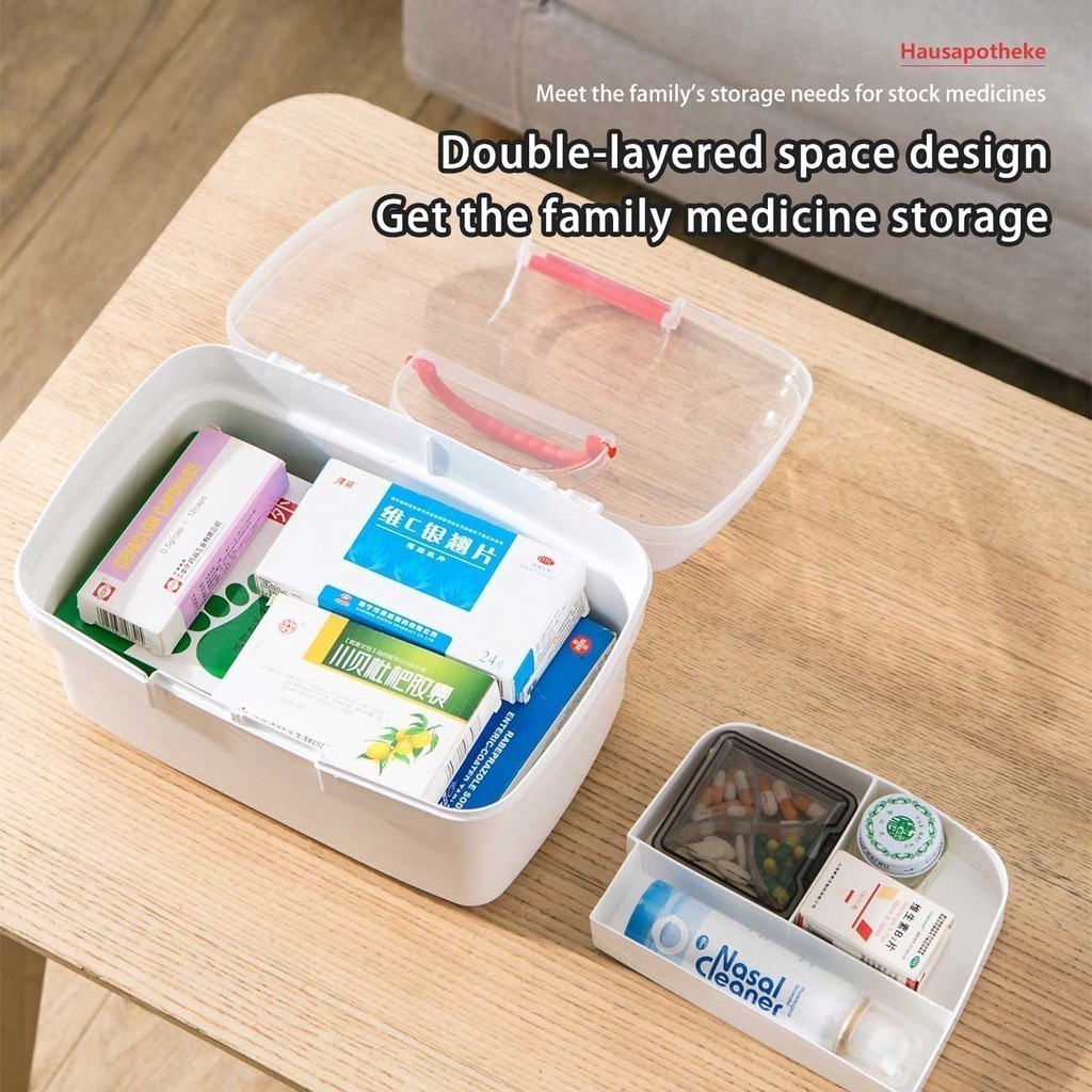 JUJIAJIA Household Double-layer Portable First Aid Kit Storage Box ...