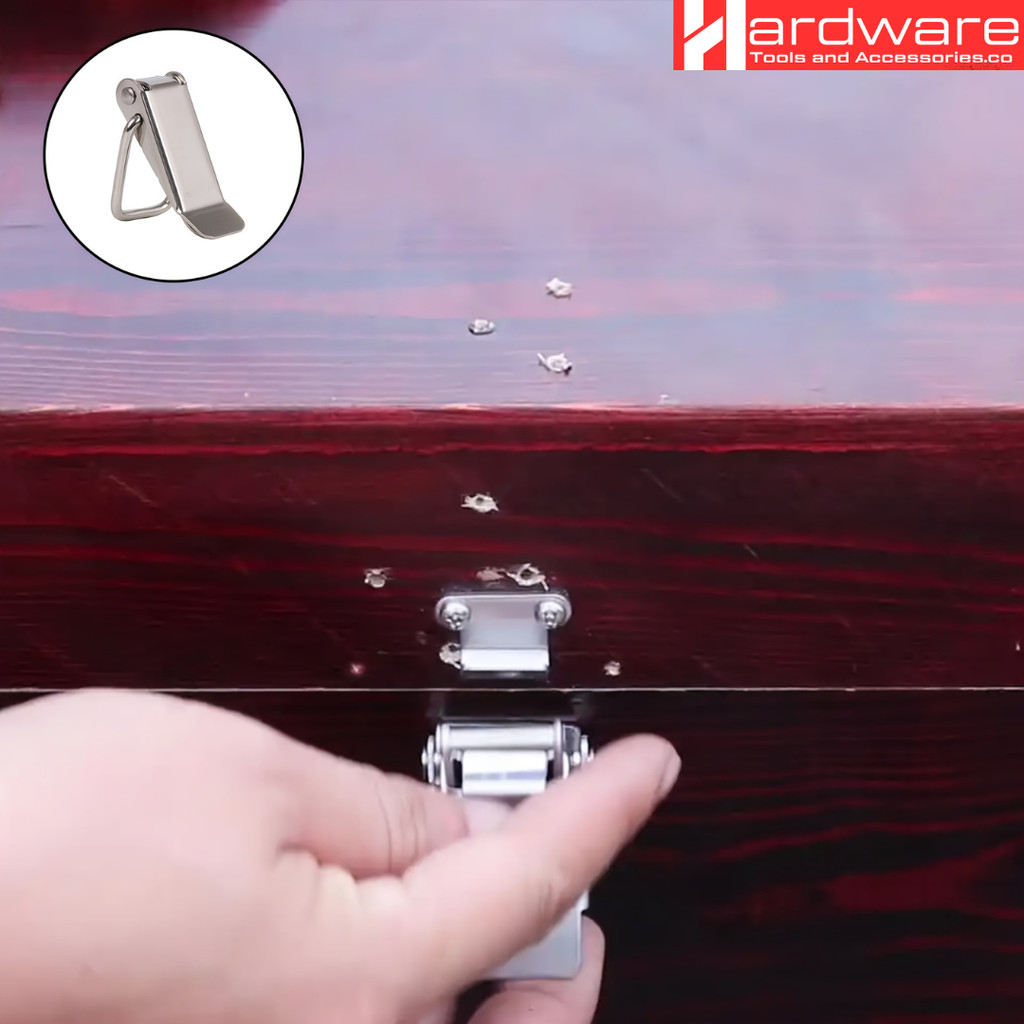 Stainless Cabinet Boxes Spring Loaded Latch Catch Toggle Hasp (Lock-No ...