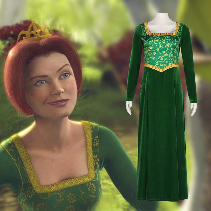 Princess Fiona 〠 Cosplay Costume Anime Shrek Asawa Green Fiona Cos ...