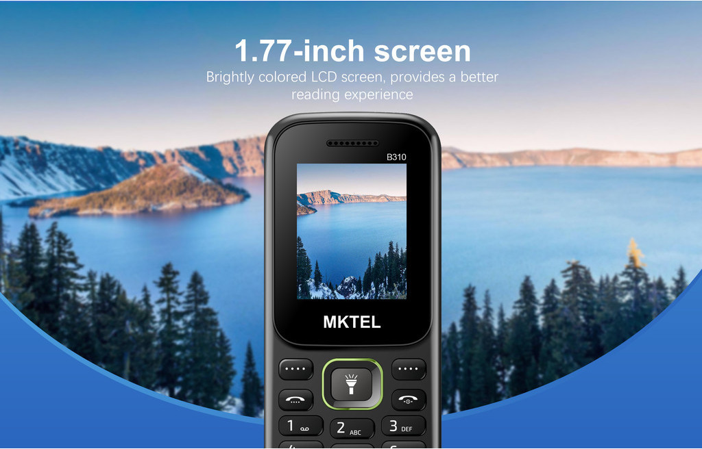 MKTEL B310 Bar Feature Phone 1.77" Display 2G Dual SIM Dual Standby Puguang Lamp 800mAh MP3/MP4 ...