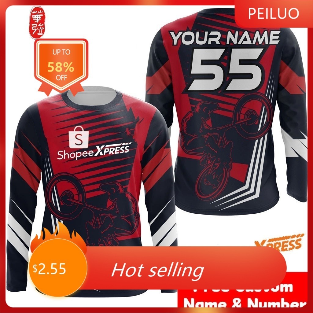 [Free Custom Name&Number]2024 MOTOCROSS Shopee Rider Long Sleeves ...