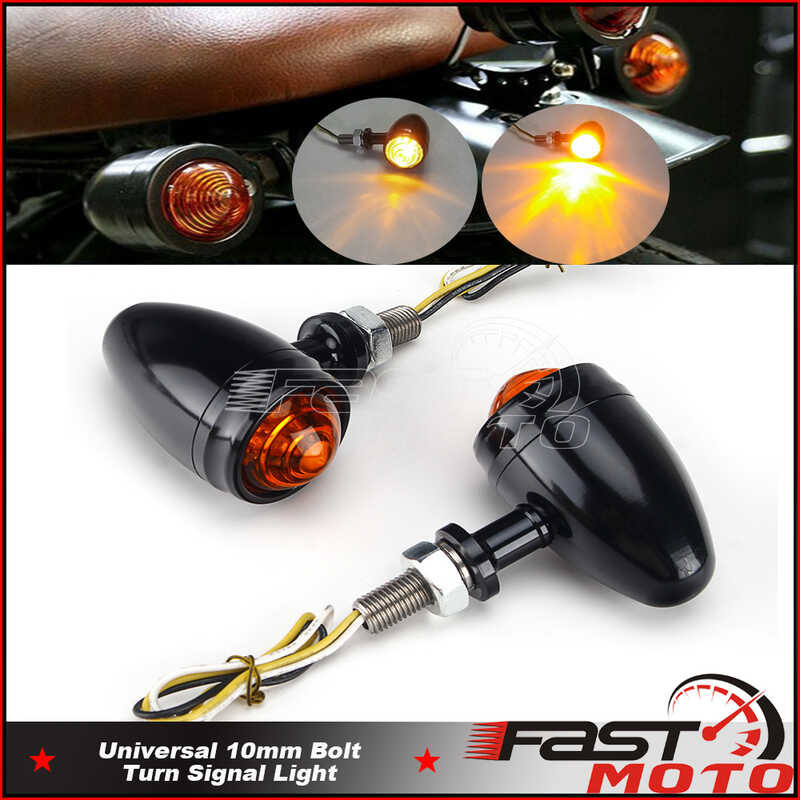 Rear Motorcycle Front Bullet Flasher Lamp Blinker Amber Signal Light ...