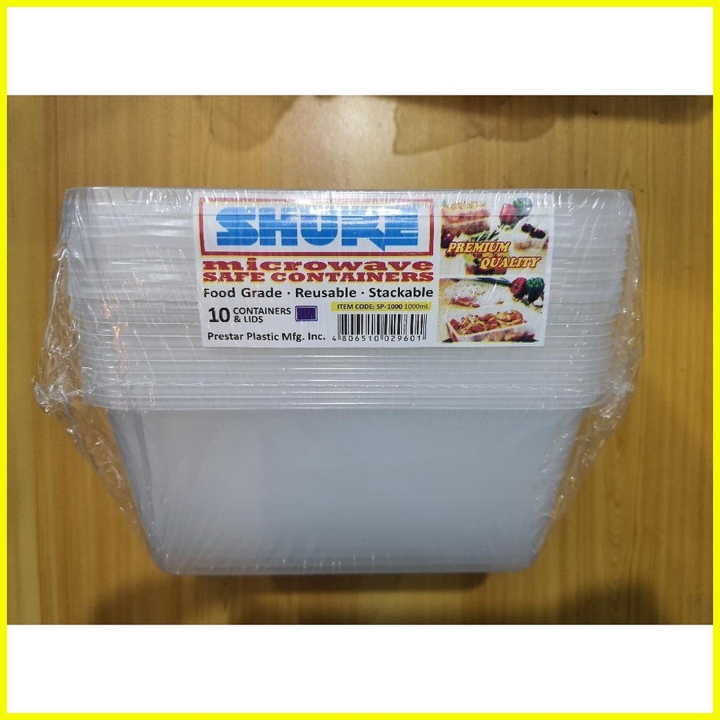 Disposable Microwavable Rectangle Tupperware with Lid (10 pcs ...