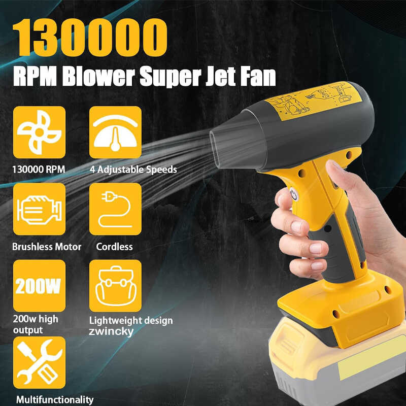 18-20V Battery 130000RPM Cordless Blower Portable Handheld Turbo Jet ...
