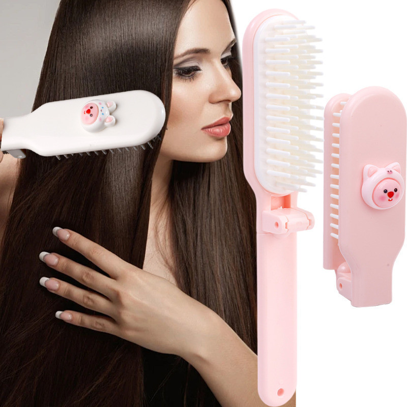 Foldable Comb With Chain - Hair Styling Tools - Soft Toothed Bangs Comb ...