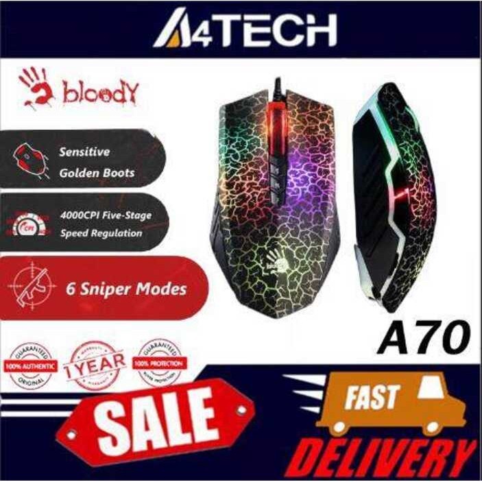 A70 A4tech Bloody LK Optical Micro Motion Gaming Mouse, 4000Dpi 5-Speed ...