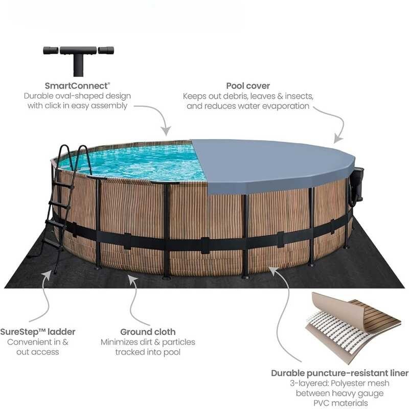 16 Foot X 48 Inch Outdoor Round Swimming Pool With Skimmer Plus Filter ...