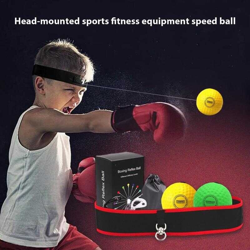 Set Reflex Head-Mount PU Punch Hand Eye Reaction Trainer Headband ...