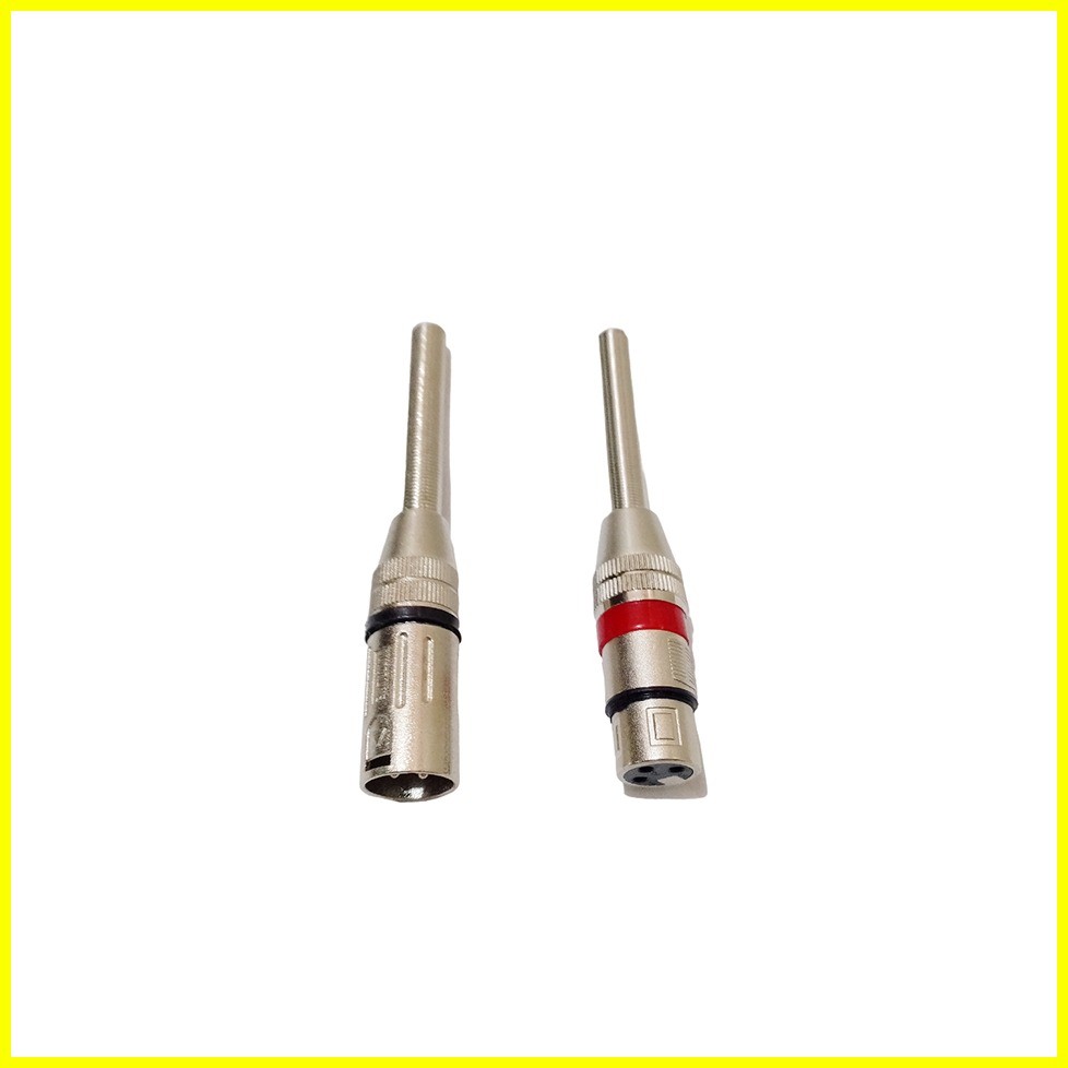 XLR 3-PIN MALE/FEMALE ADAPTER CONNECTOR with 6cm SPRING TAIL HEAVY DUTY ...