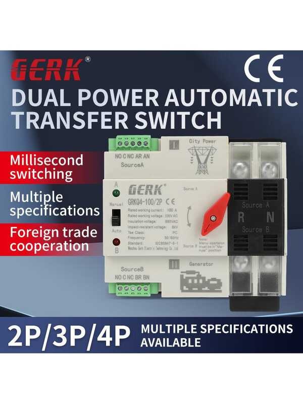 ATS millisecond level dual transfer switch 2P100A bidirectional power automatic switching ...