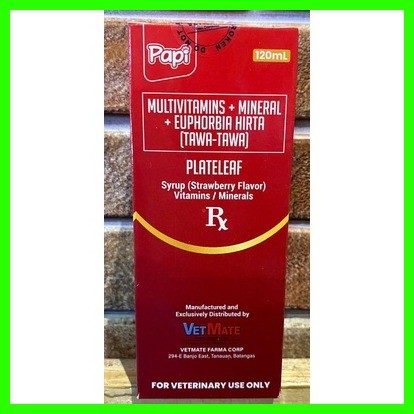 PAPI Plateleaf Multivitamins & Minerals Syrup for Dogs and Cats (120ml ...