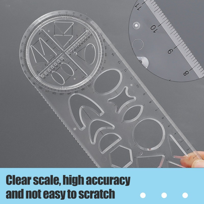 Multifunctional Geometric Ruler - Drawing Tools - Mathematics Measuring ...