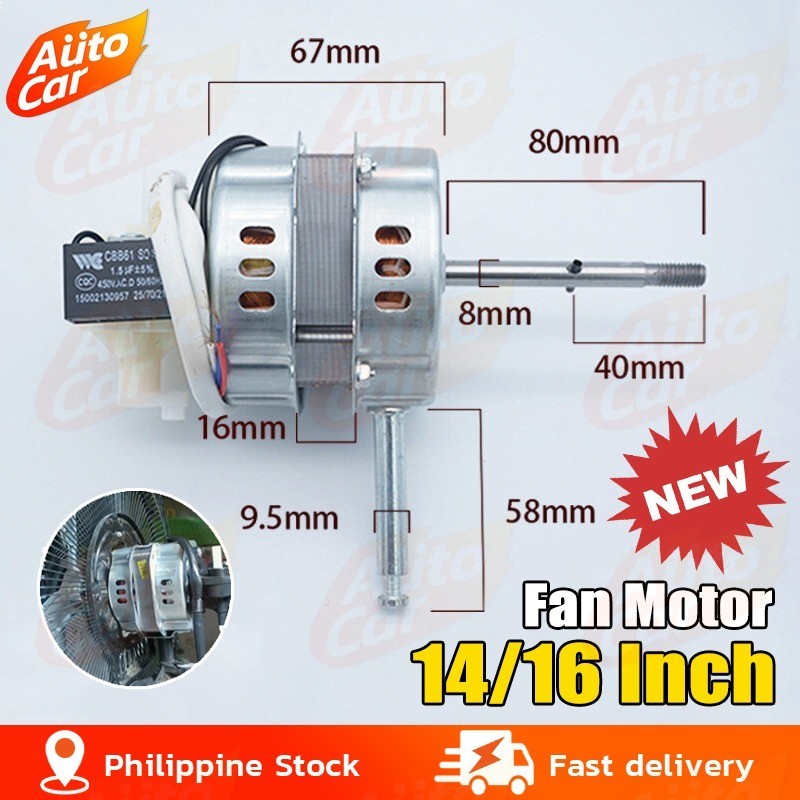 14" 16" motor for Standfan electric fan motor assembly Real Copper Free ...