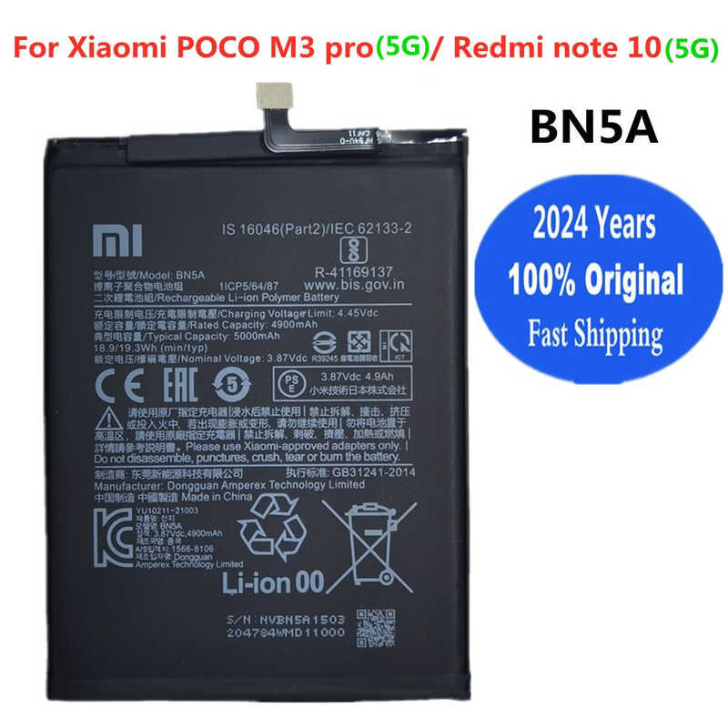 Battery Original Bn5a For Xiaomi Redmi Note 10 5G Bit M3 Pro 5G, 2024 ...