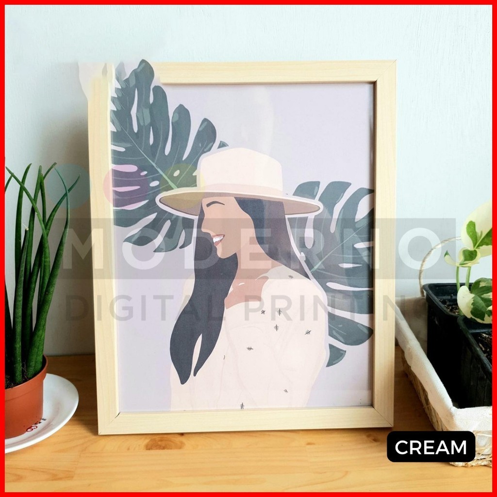 Wooden Photo Frame 6R | 8R Glass Picture Frames Stand/Hang Type Nordic ...