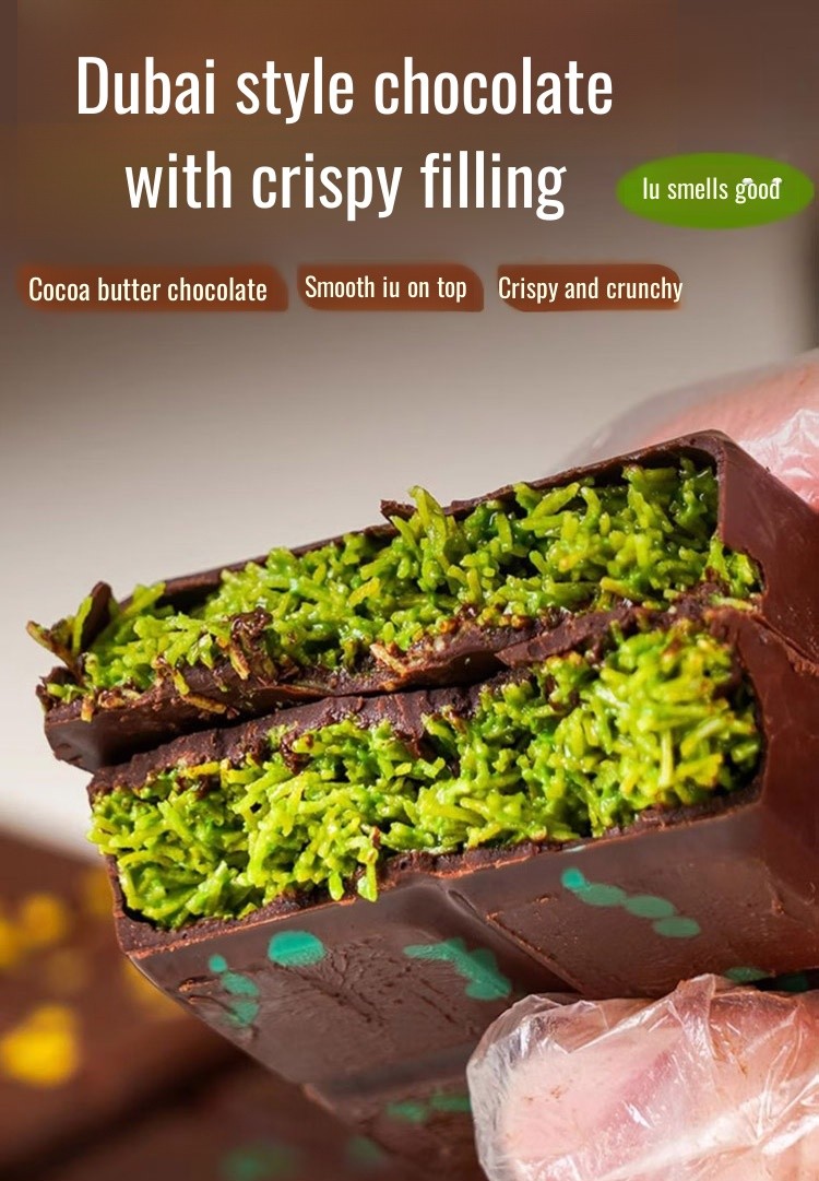 Pistachio Flavor Crisp Chocolate Dubai Chocolate Pistachio Chocolate ...