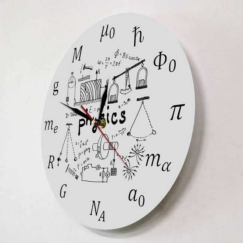 Art Science Physics Elements and Symbols Wall Clock Math Equations Wall ...