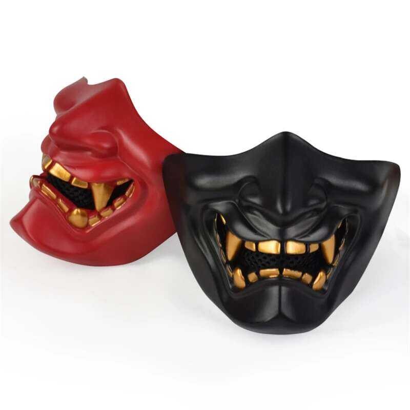 Half s Oni Cosplay Decor Samurai Mens Room Party Costume Face Japanese ...