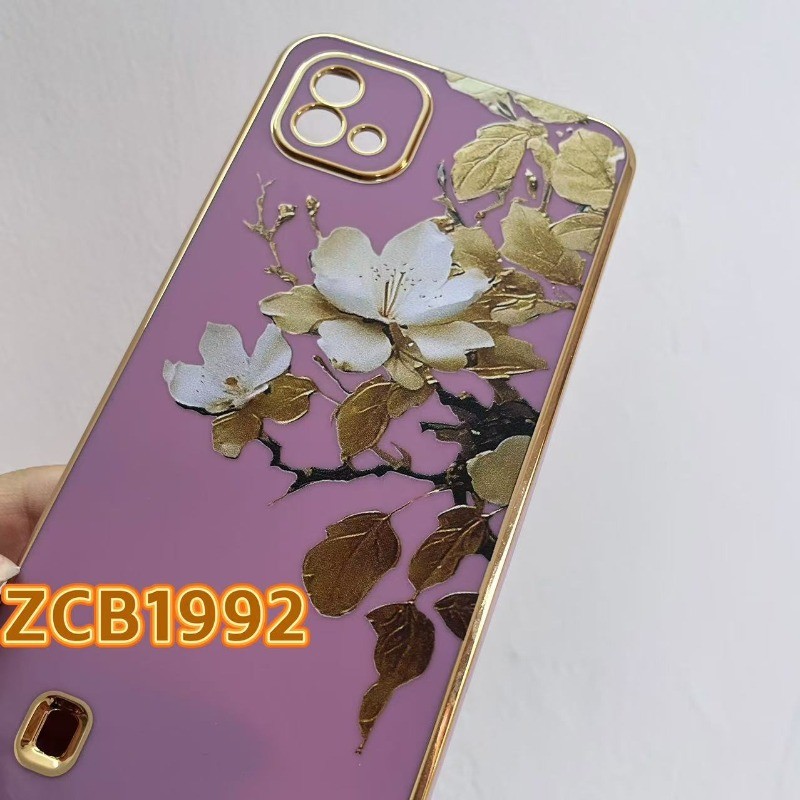 Casing OPPO A55 4G phone case TPU silicone straight edge electroplated ...