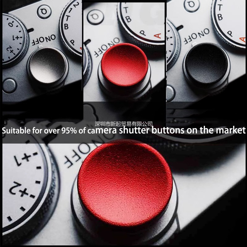 Metal Shutter Button - Red/Black/Silver, Compatible with Fuji X-M5/X100 ...