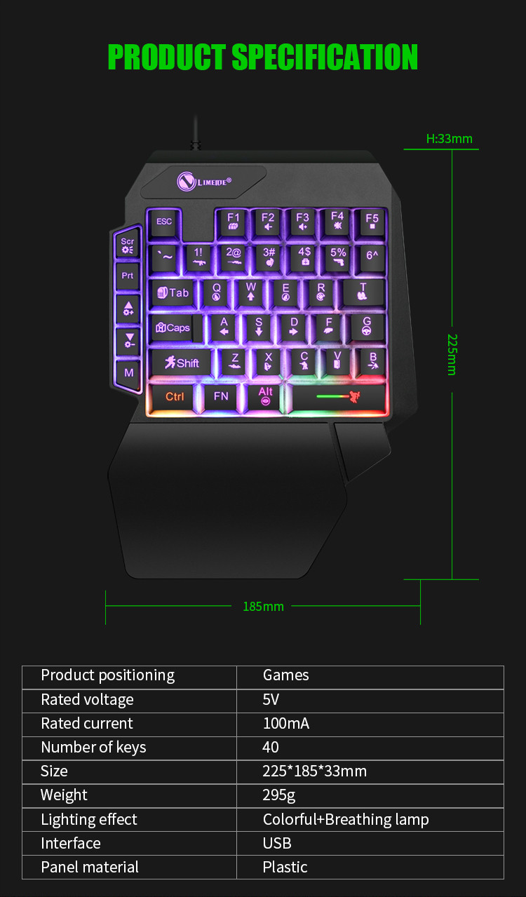 Zeus X Limeide GK-103S PUBG and other games 40-key peripheral one ...