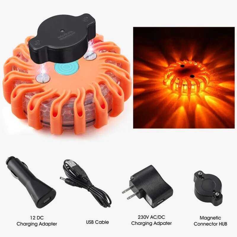 LED Road Flares Flashing Emergency Warning Light Rechargeable ...