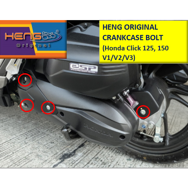 HENG Original Crankcase bolts for Honda Click 125 V1, V2, V3 and Click ...