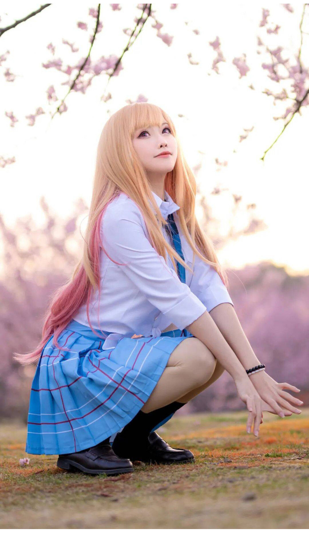 Anime Marin Kitagawa Cosplay Costume Shirt Pleated Skirt Tie School Jk ...