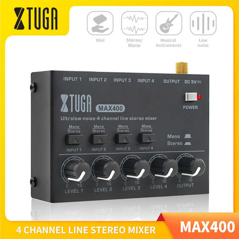 Ultra XTUGA Max400 Low Noise Channel Line Stereo 4 Input 1 Output DC 5V ...