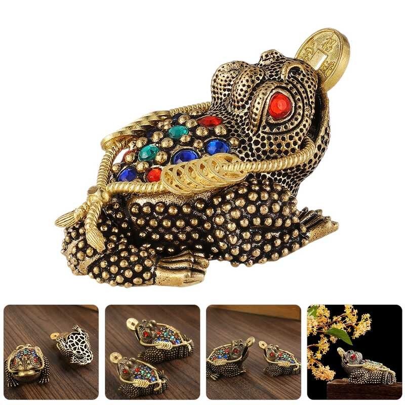 Brass Money Frog Statue Feng Shui Tatlong Legged Wealth Toad Golden ...