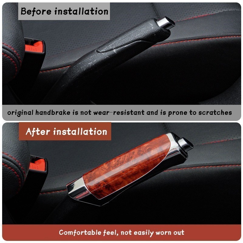 Universal Mercedes Benz Car Hand Brake Cover Carbon Fiber Style Car ...