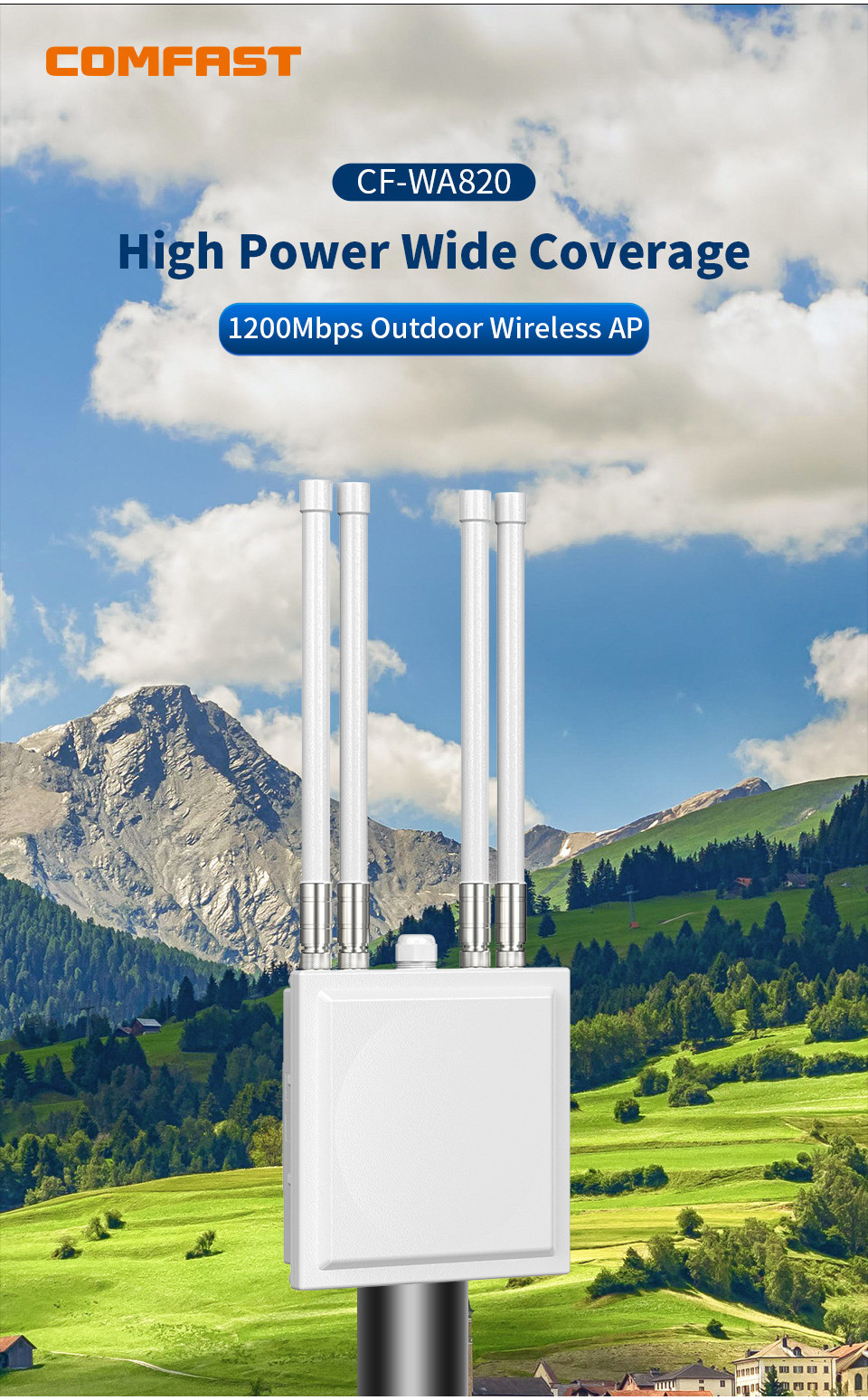 Comfast CF-WA820 -1200Mbps Outdoor Wi-Fi 5 AP w/ 4 antennas ...