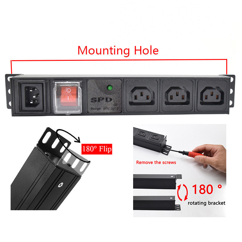 PDU power distribution unit iec C14 interface Surge protection 2-13Ways ...