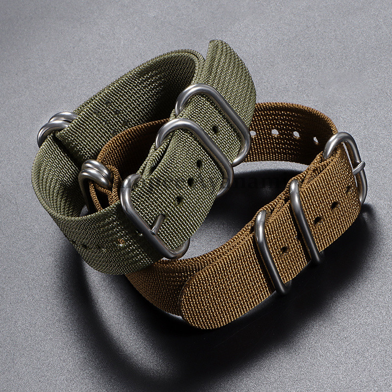 Universal Nylon NATO Watch Band 18mm 20mm 22mm 24mm One Piece Loop ...