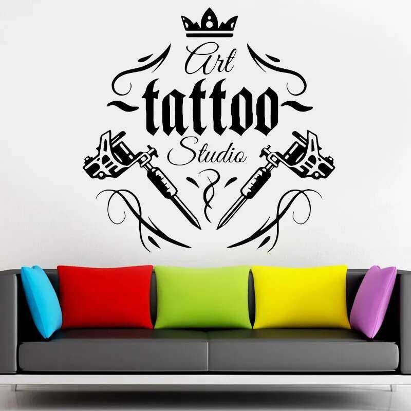 Art Tattoo Studio Sign Wall Sticker Vinyl Interior Decor Window Decals ...