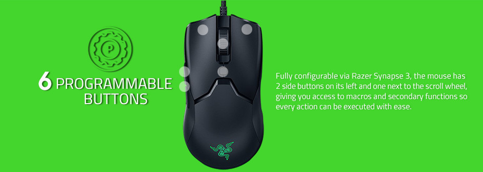 Razer Viper Mini Mouse 8500DPI Optical Sensor Chroma RGB Wired 61 Grams ...