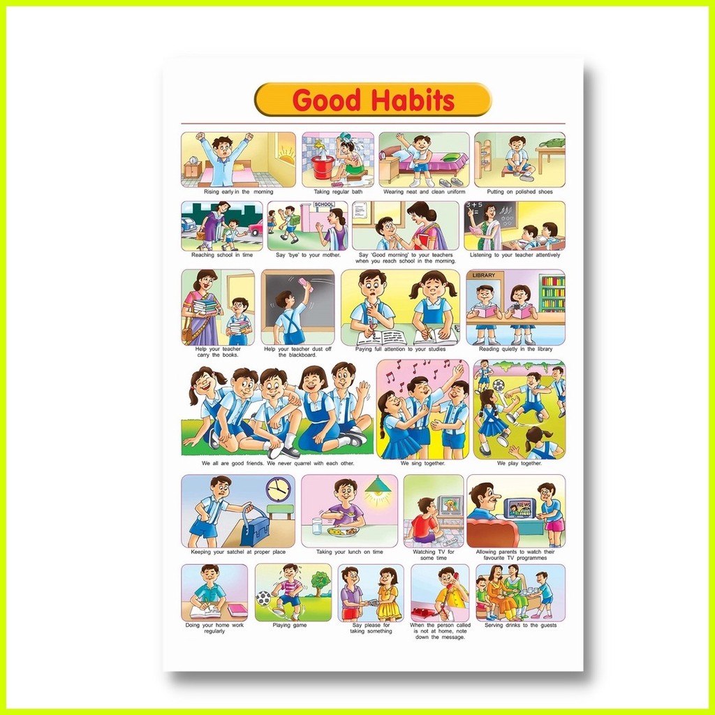 Good Manners, Healthy Habits, Good Habits, Laminated Educational Charts ...