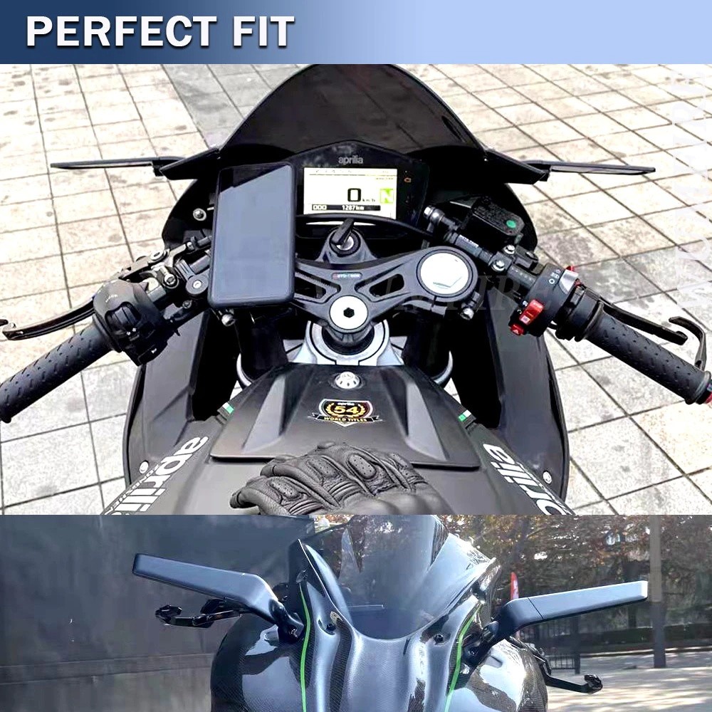2pcs Universal Motorcycle Winglet Alloy Side Mirror Universal Stealth ...