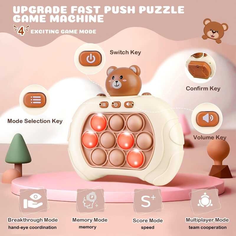 31 Upgraded Electronic Pop-Push Childrens Press Handle Fidget Toy Quick ...